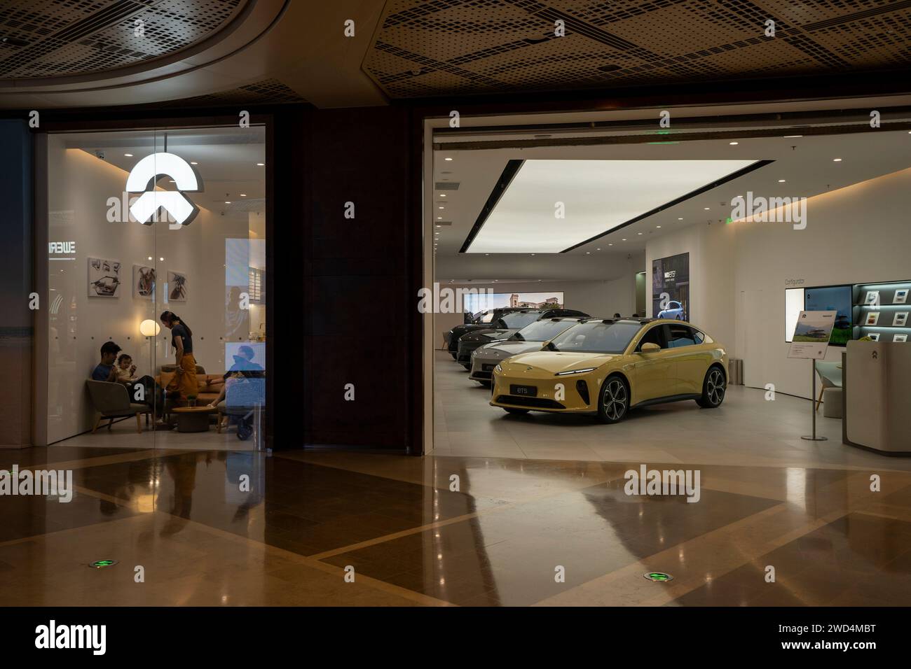 The NIO showroom and store at 1000 Trees in Shanghai, China, seen on ...