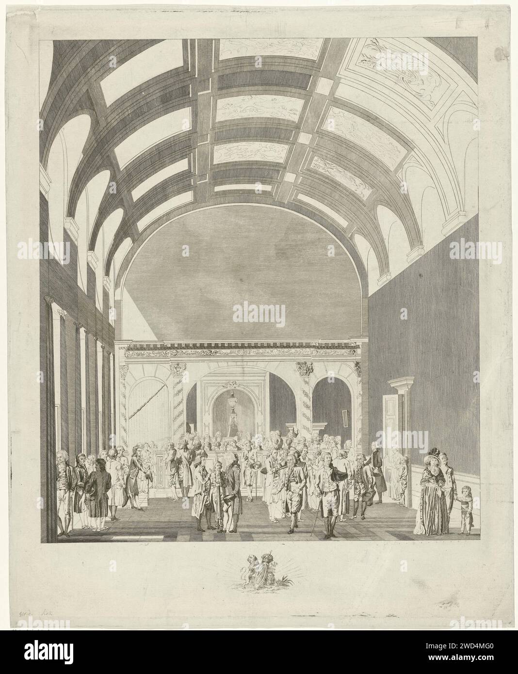 View of the interior of the Schepenzaal of the Town Hall on Dam Square ...