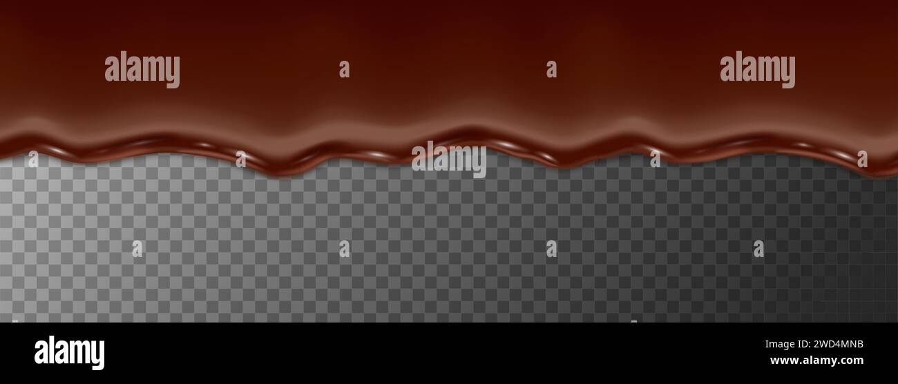 vector icon illustration. seamless melting chocolate line dripping on ...