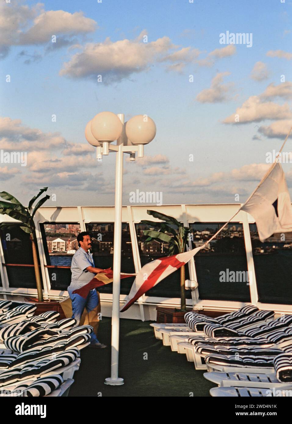 Raising flags on cruise ship hi-res stock photography and images - Alamy