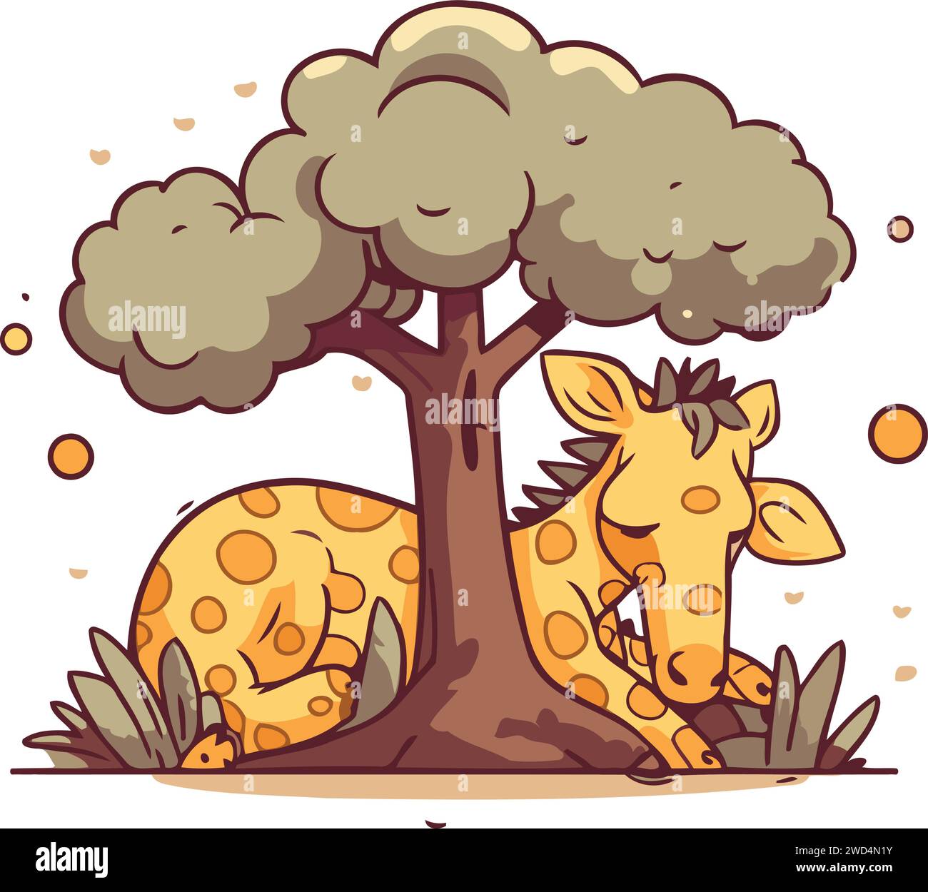 Sleeping under tree Cut Out Stock Images & Pictures - Alamy