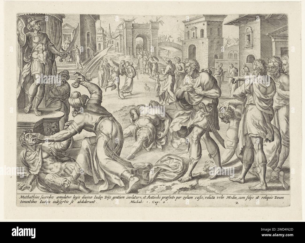 Mattatias kills a Jew and an envoy of the king, John Wierix, after ...