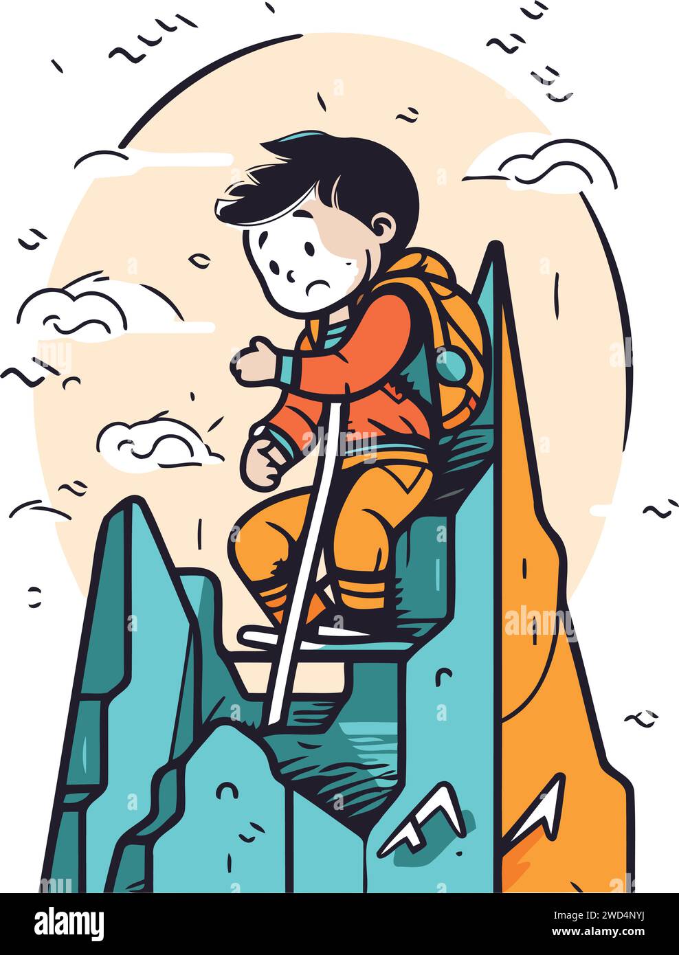 Man on cliff Cut Out Stock Images & Pictures - Alamy