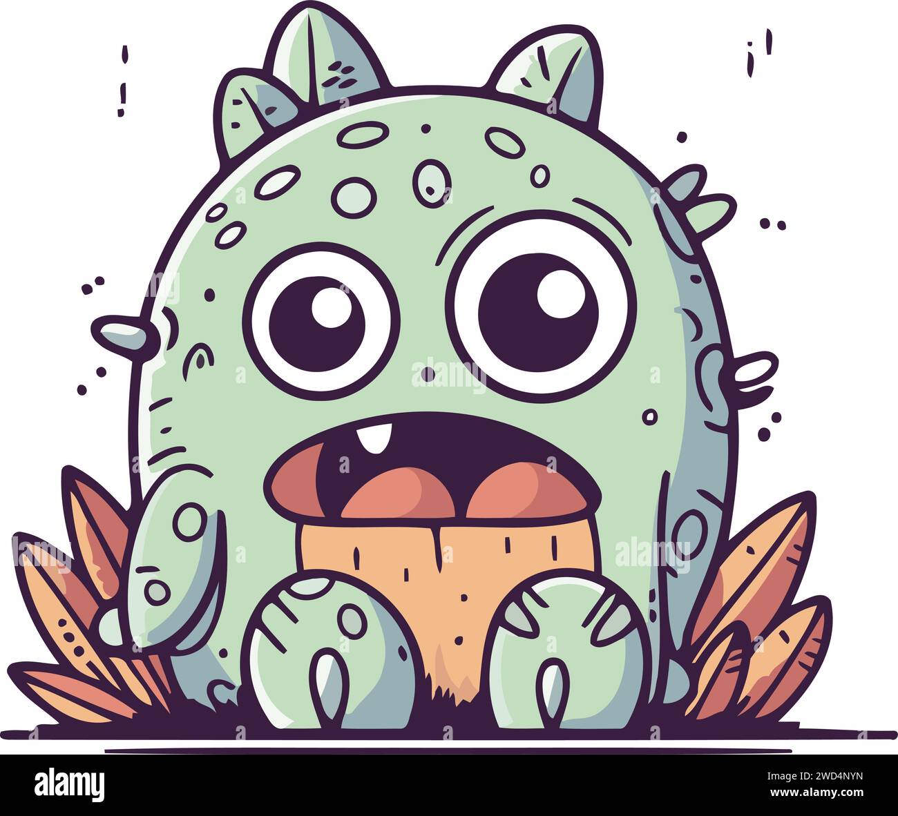 Cute monster vector illustration. Cute cartoon monster. Vector ... Cute monster vector illustration. Cute cartoon monster. Vector ...