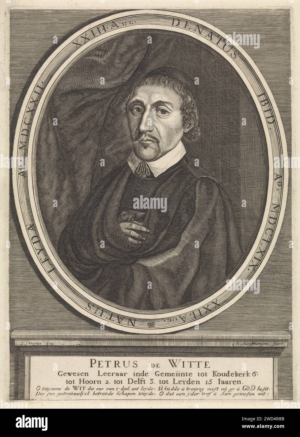 Portrait of Pieter de Witte, Johannes Hosspanion, 1687 - 1691 print ...