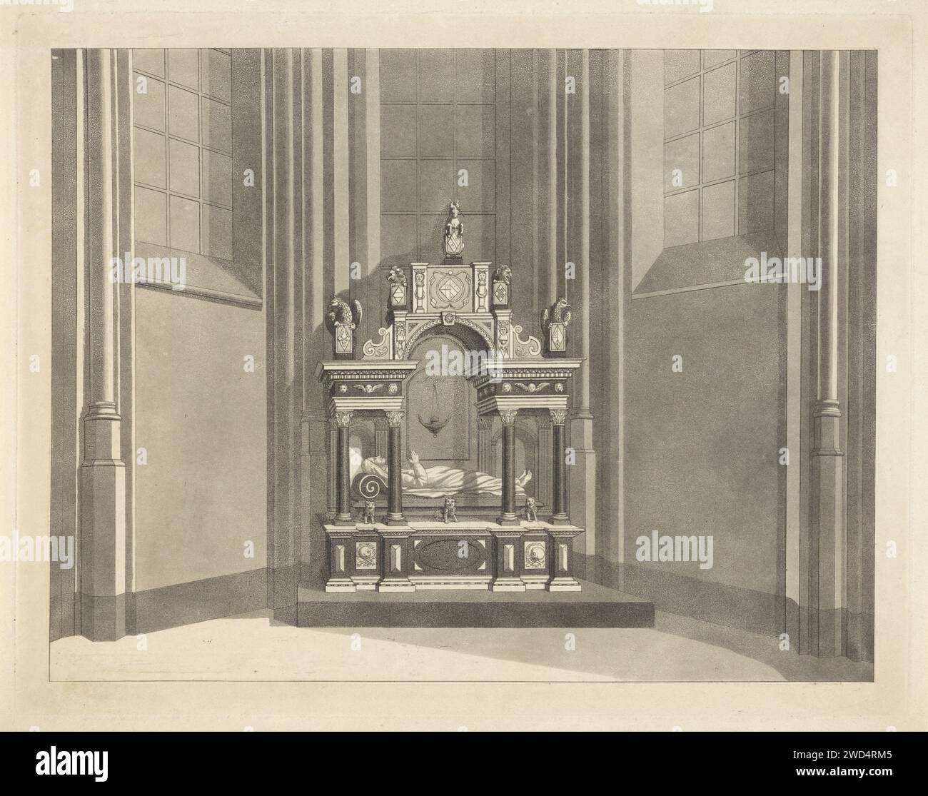 Burial monument of Elisabeth van Morgan, Johannes Cornelis Zürcher, 1804 - 1882 print Grave ...