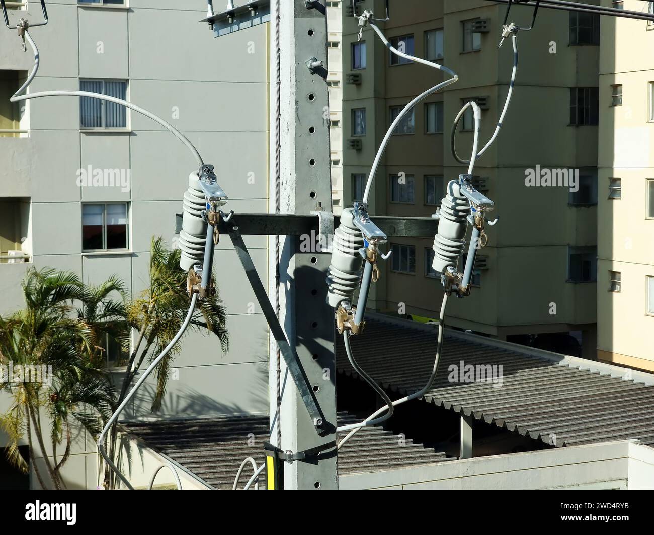 Fuse switches, transformer protection of a power pole Stock Photo - Alamy