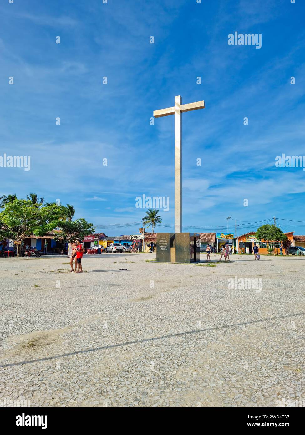 Santa Cruz Cabralia, BA, Brazil - January 05, 2023: the cross of Coroa ...