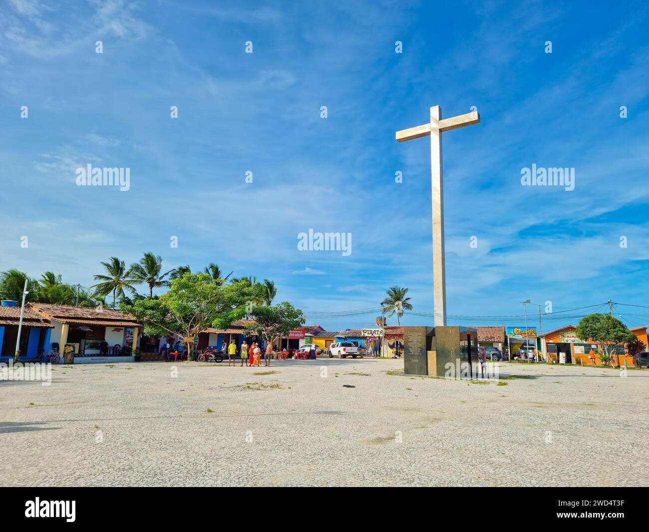 Santa Cruz Cabralia, BA, Brazil - January 05, 2023: the cross of Coroa ...