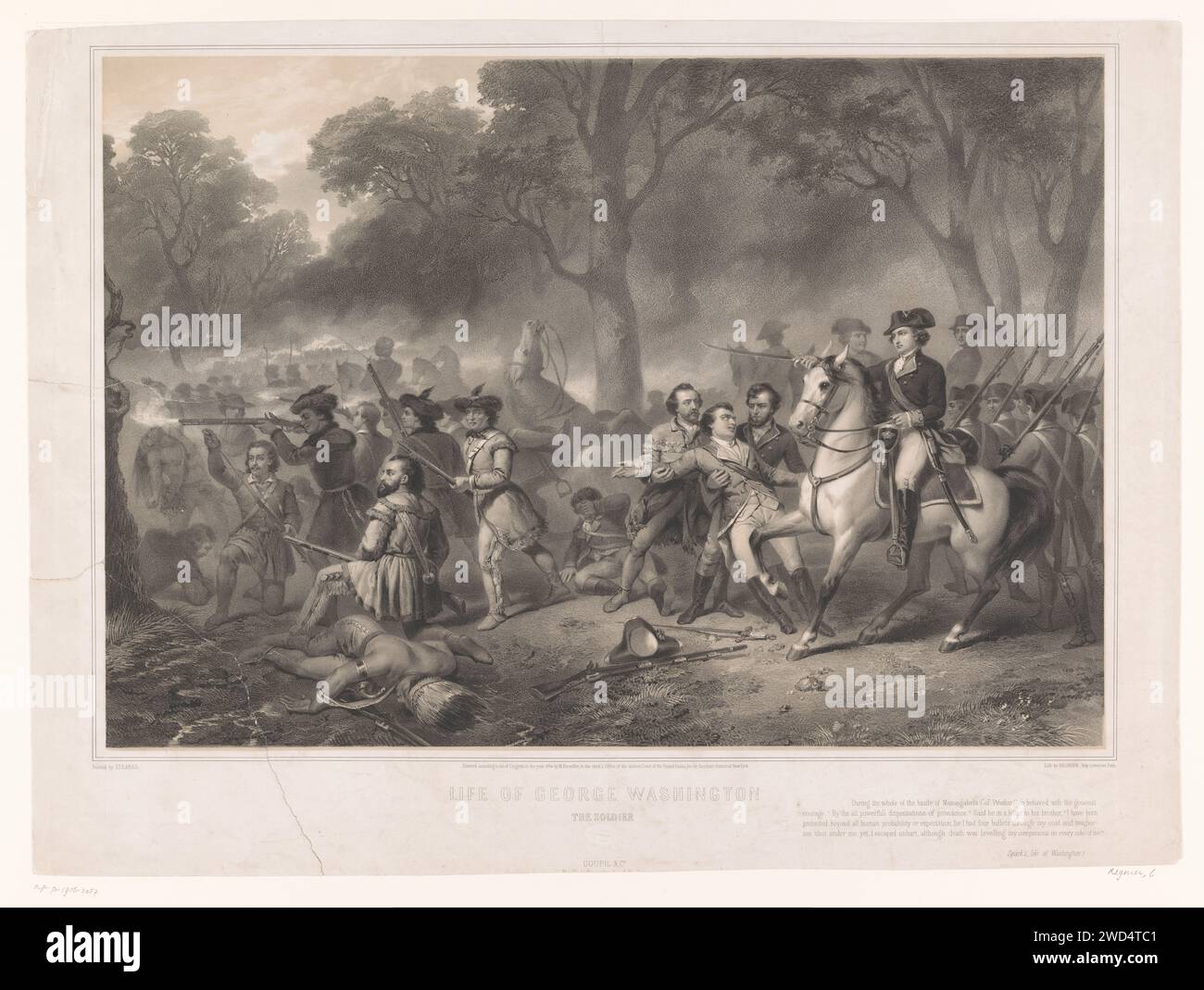 George Washington in the Battle of the Monongahela, Claude Régnier ...