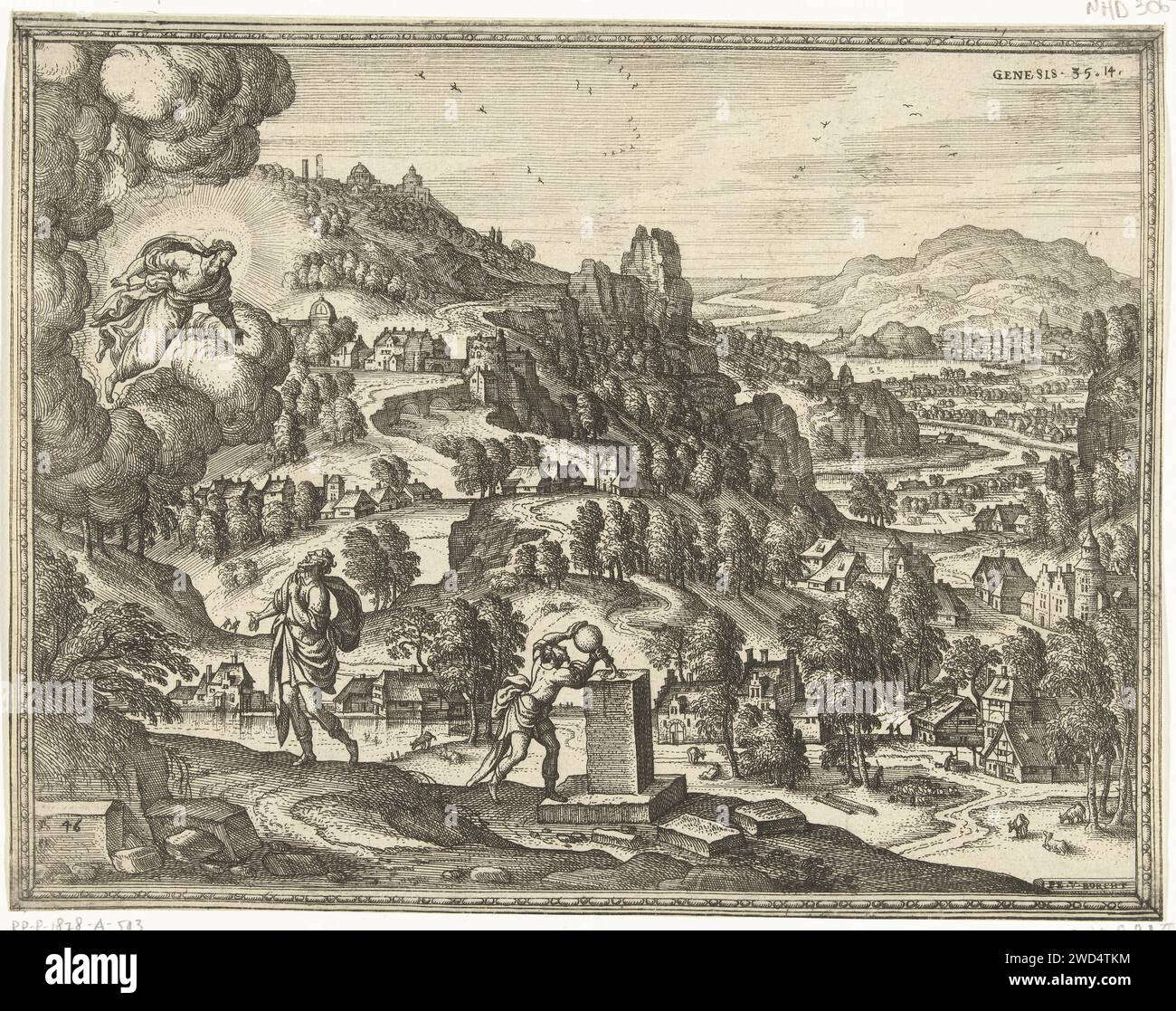 God blessing Jakob and calls him Israel, Pieter van der Borcht (I), 1582 - 1592 print God ...