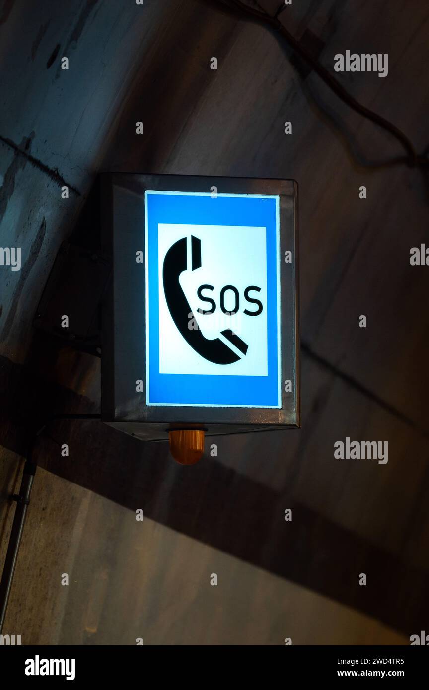 Gerlingen, Germany. 17th Jan, 2024. An illuminated sign with the word ...