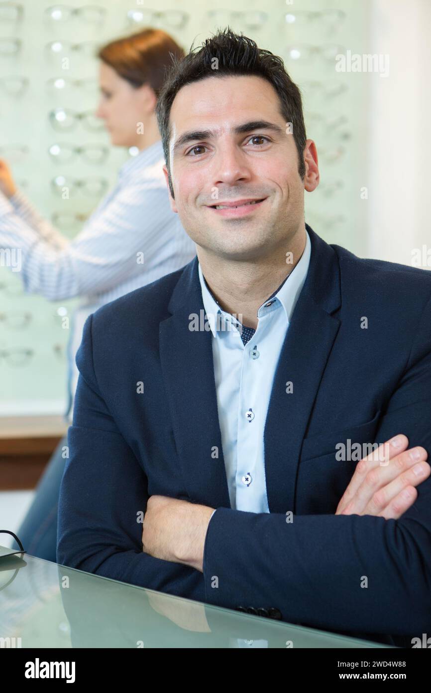 business people vision and office concept Stock Photo - Alamy