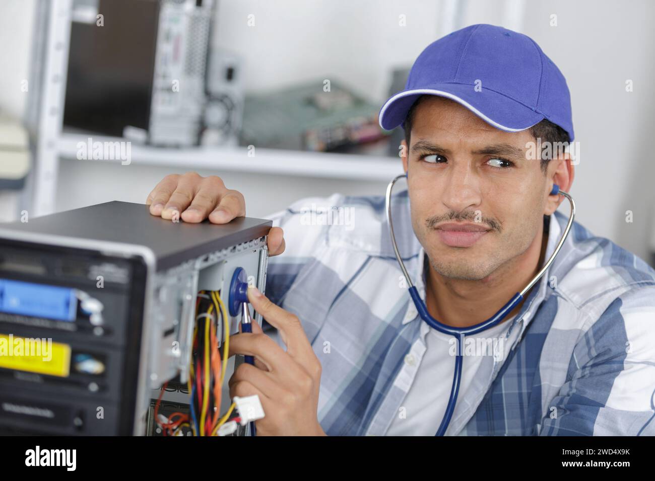 Computer motherboard diagnostics close hi-res stock photography and ...