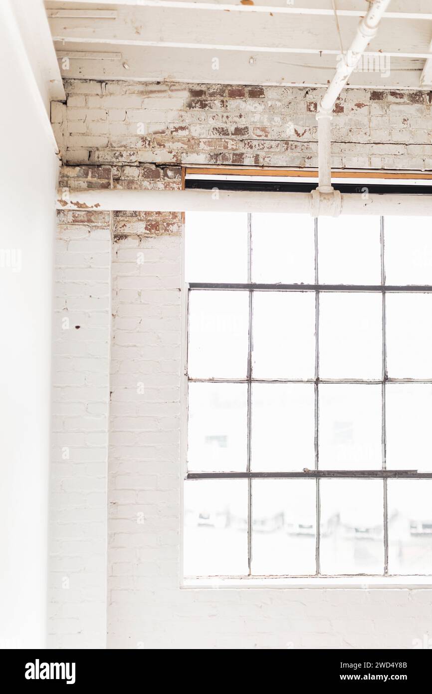 White wall and open window panes Stock Photo - Alamy