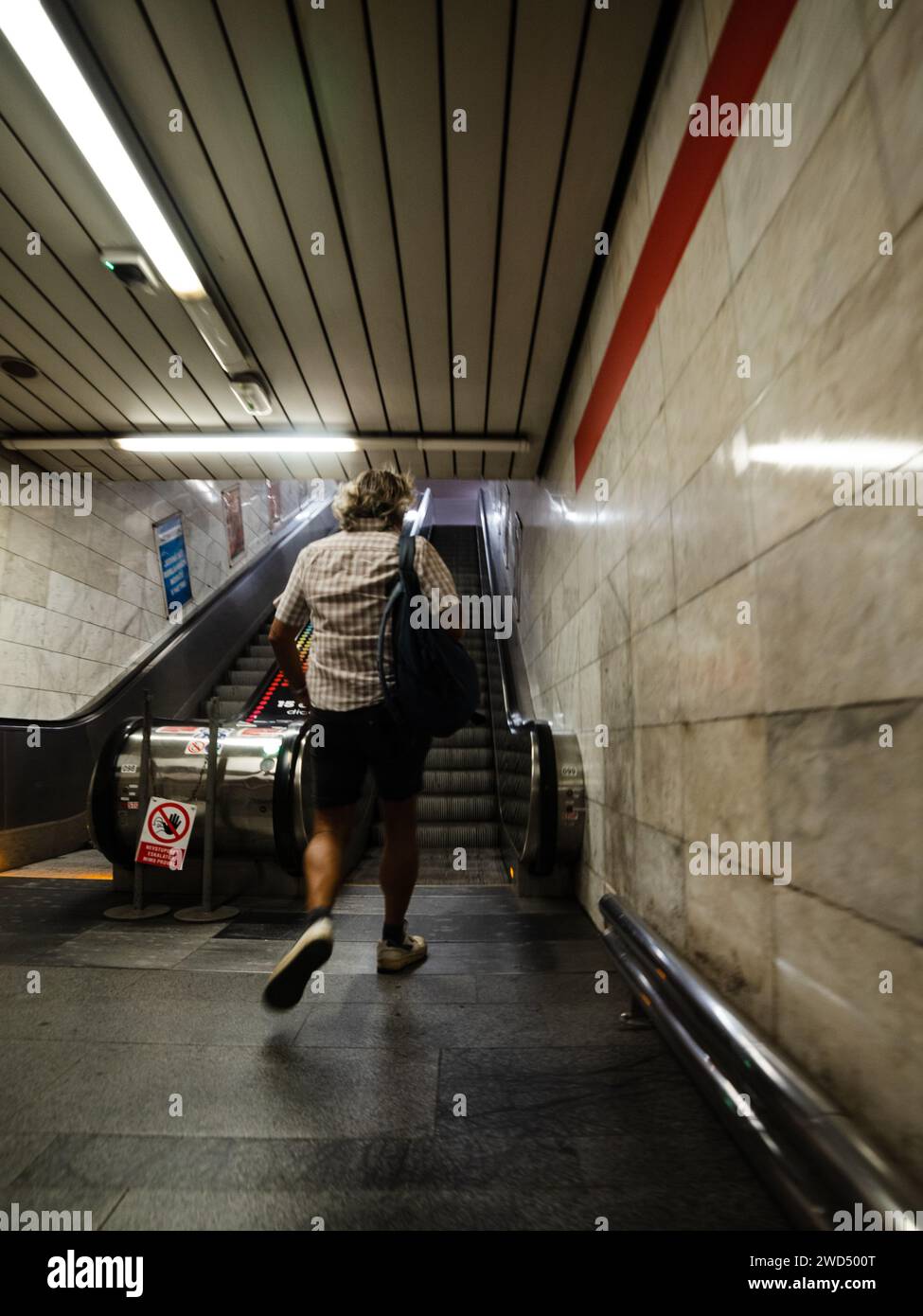 man running in the underground tunnel Stock Photo - Alamy