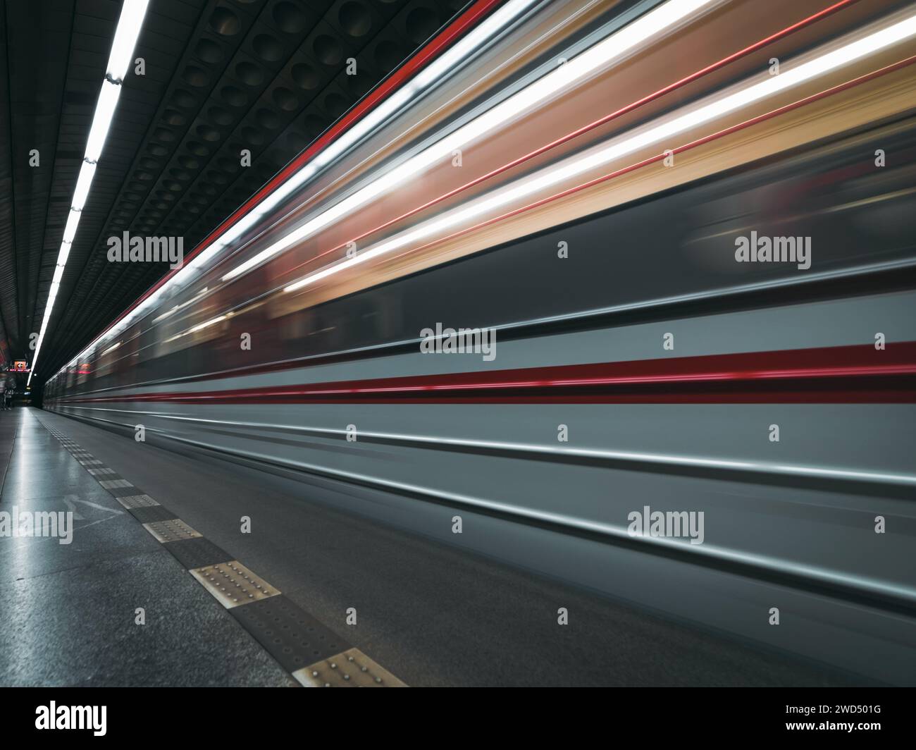 metro train in fast movement Stock Photo - Alamy