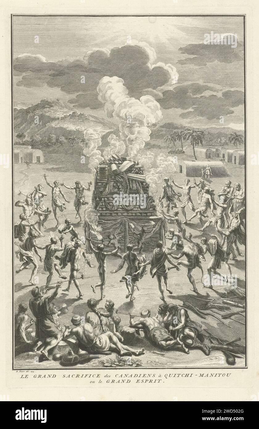 Original residents of Canada sacrifice to Gench Manitou, Bernard Picart ...