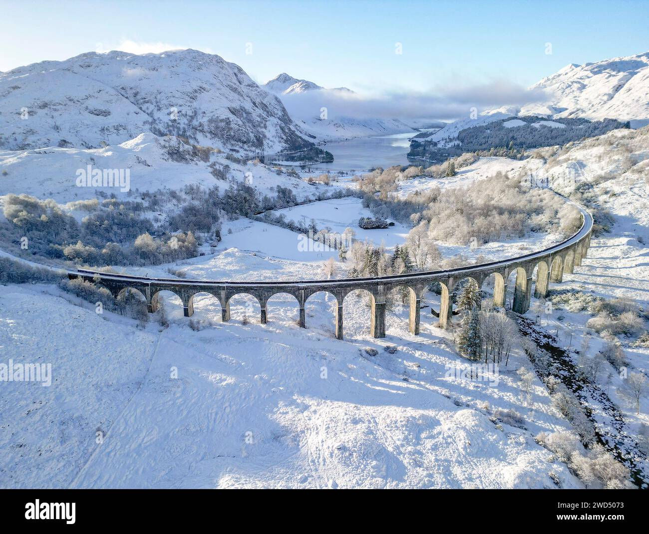 The Glenfinnan railway viaduct, made famous in the Harry Potter movies ...