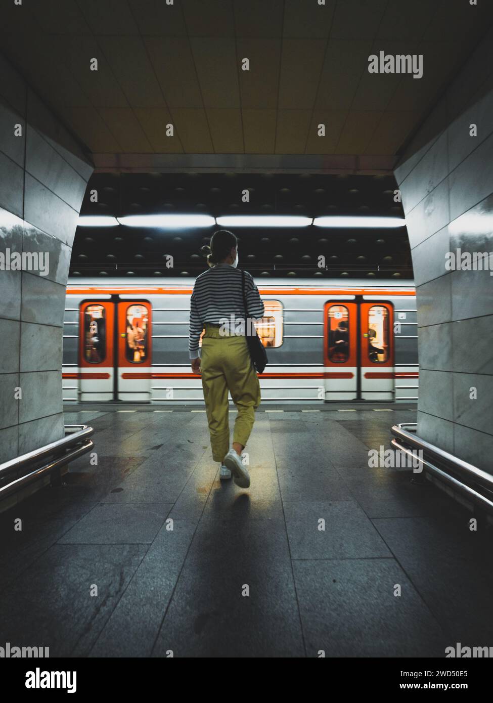 Passengers seen inside metro hi-res stock photography and images - Alamy