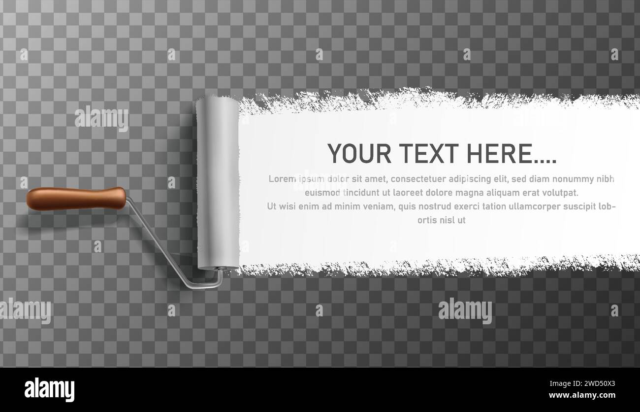 Vector banner with white paint ruler and copy space for your text Stock ...