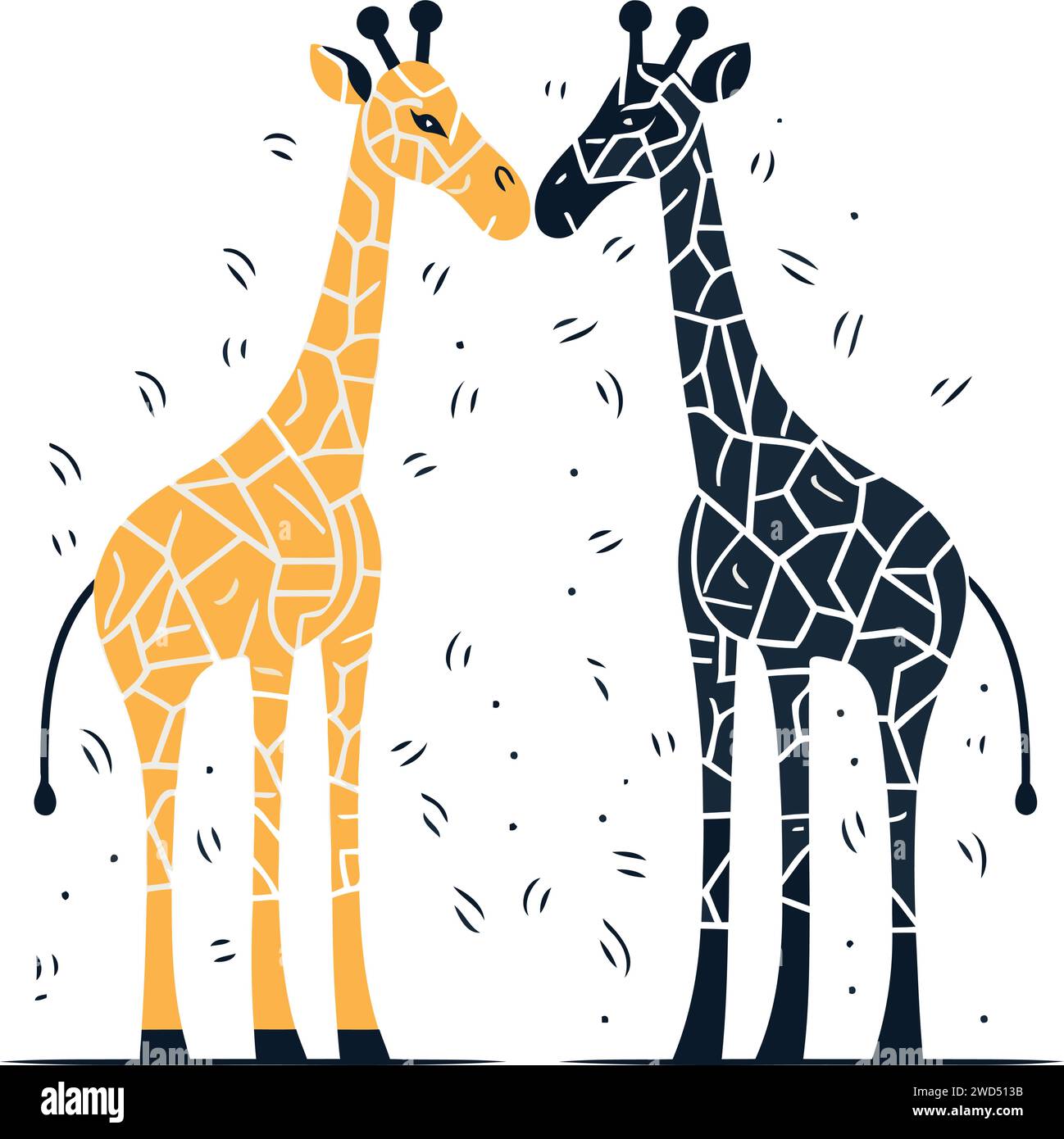 Two giraffes silhouette Stock Vector Images - Alamy