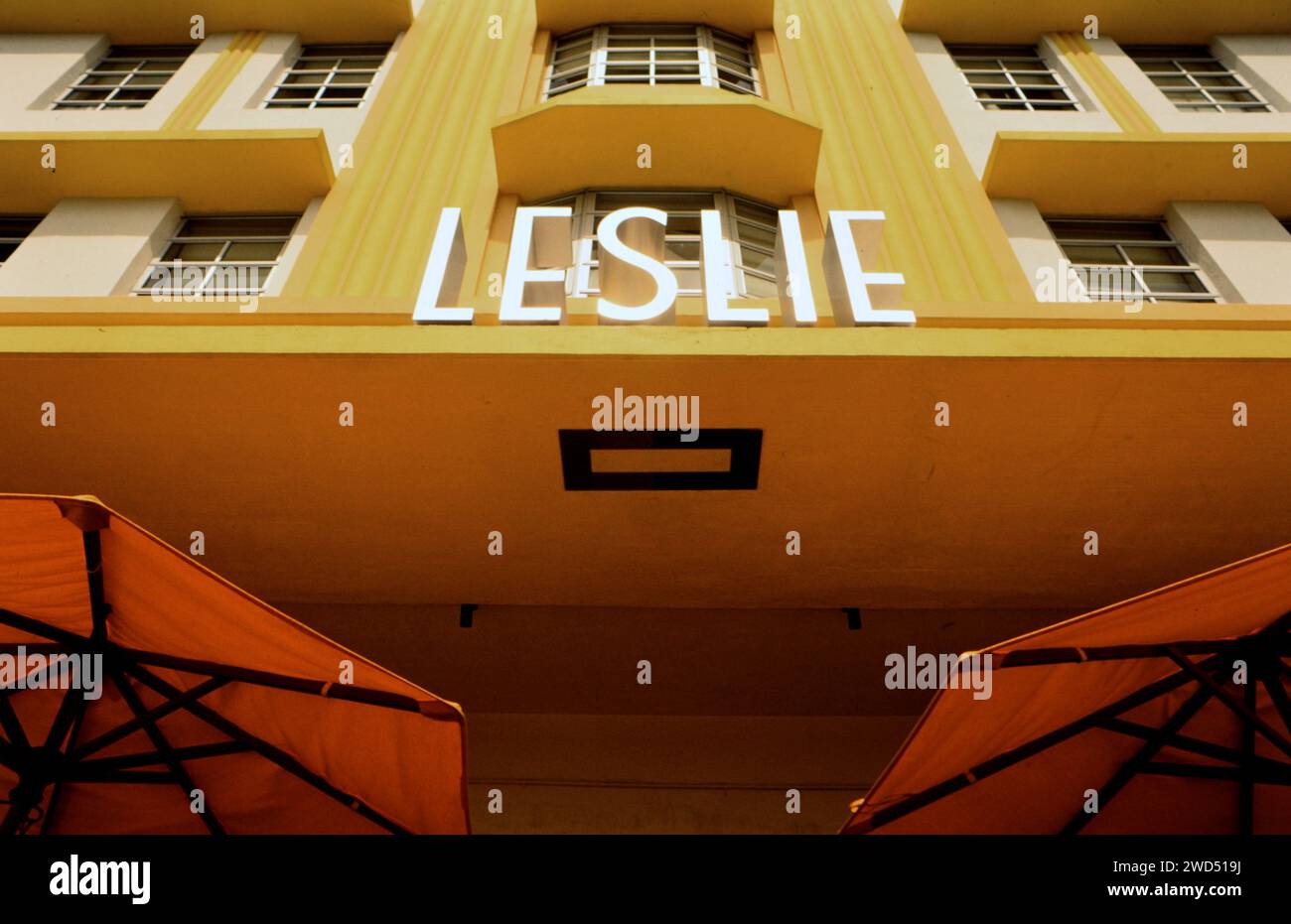 Art deco architecture on fashionable Ocean Drive in Miami Florida, the ...