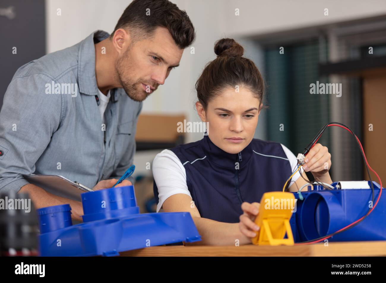 young student doing technical vocational practice Stock Photo - Alamy