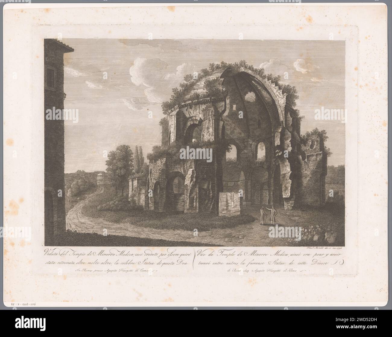 View of the Temple of Minerva Medica, François Morel, 1798 print Rome ...