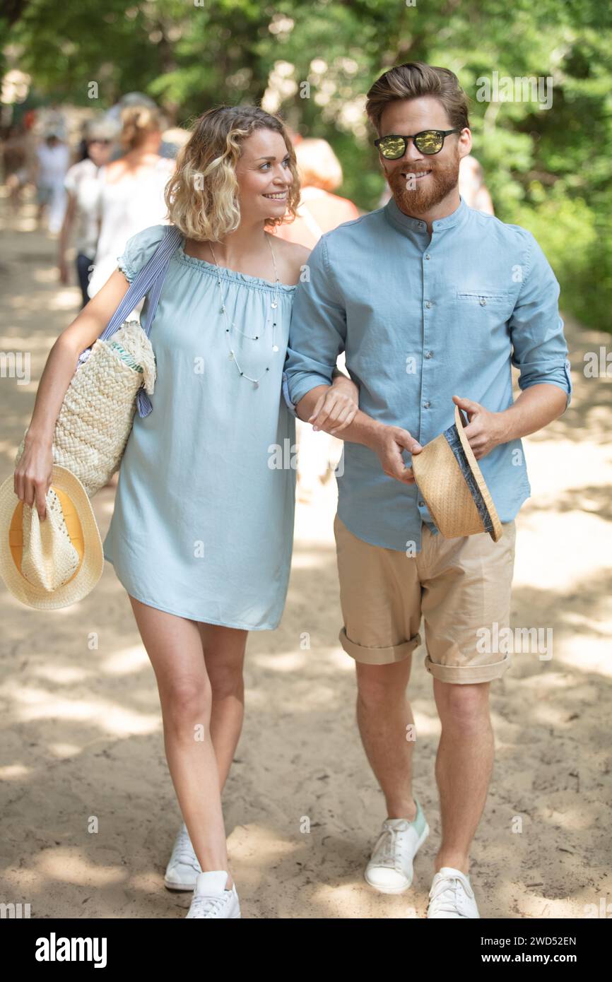 Two people walking through pathway hi-res stock photography and images ...