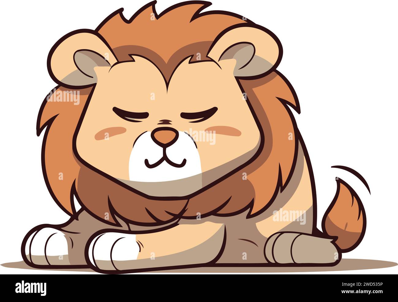 Sleeping lion drawing Cut Out Stock Images & Pictures - Alamy