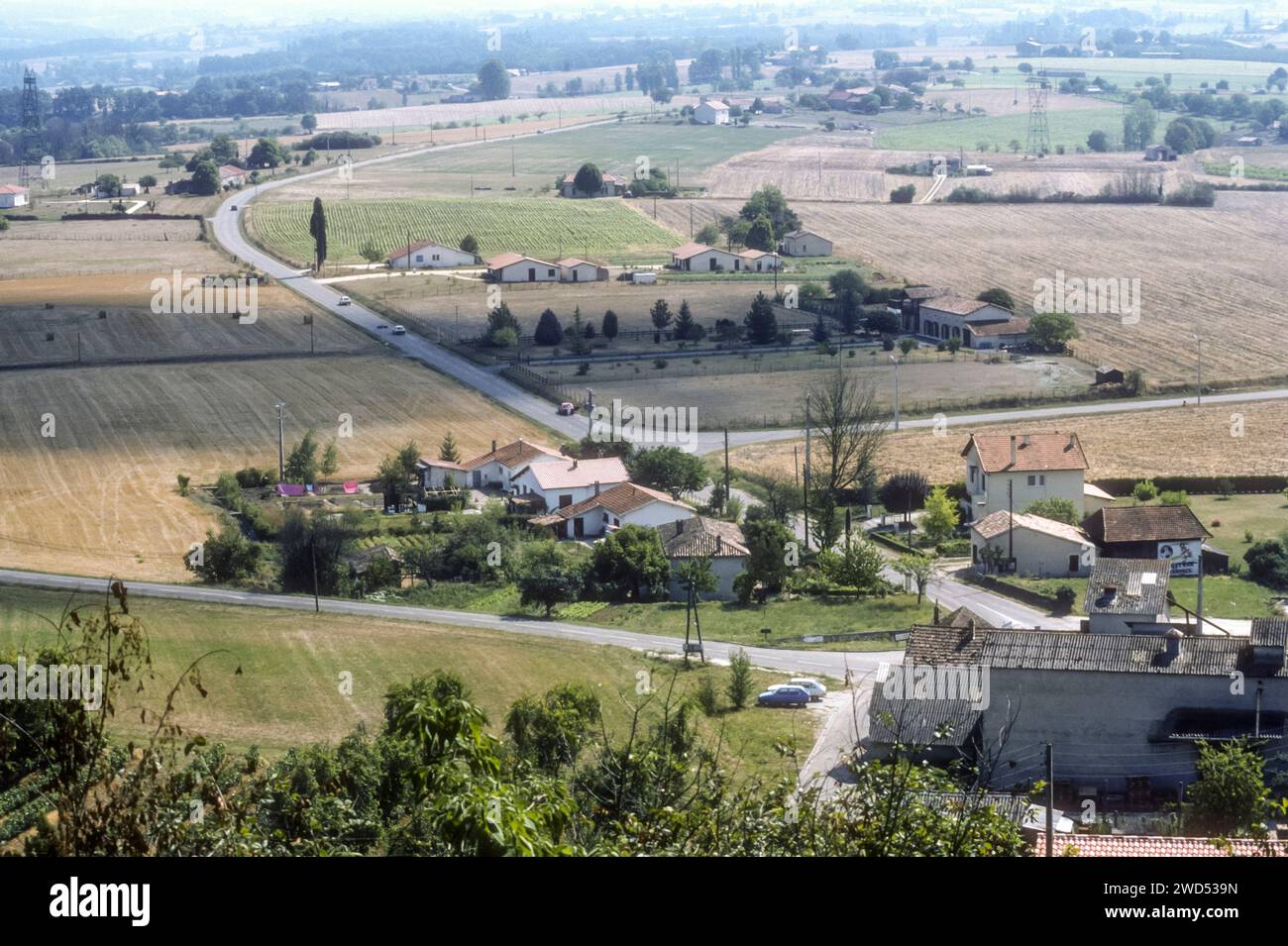 1980s archive image of view out to surrounding countryside from French ...