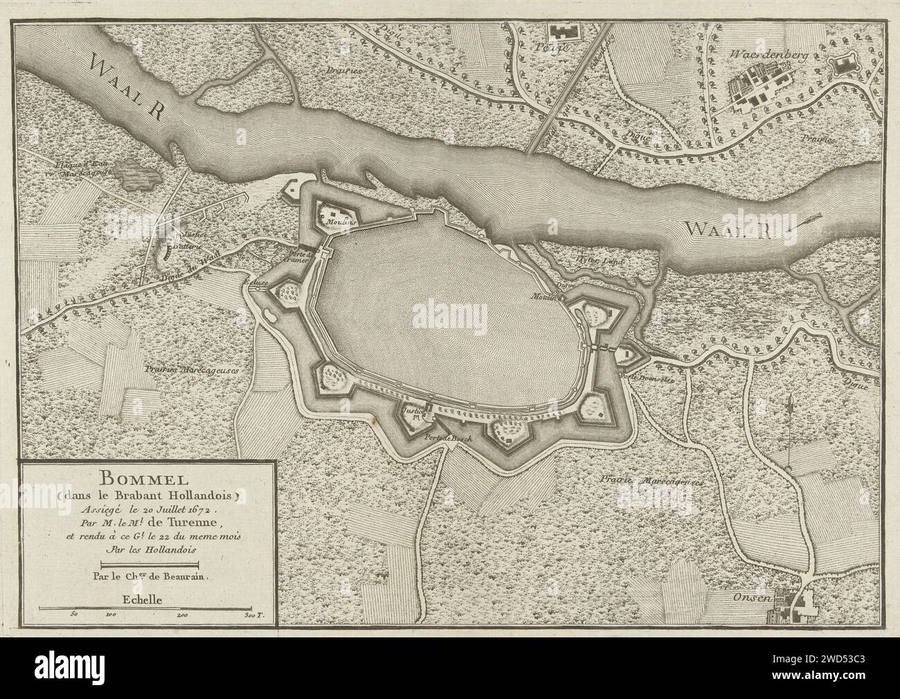 Map van Bommel, captured by the French in 1672, Anonymous, 1780 - 1782 ...