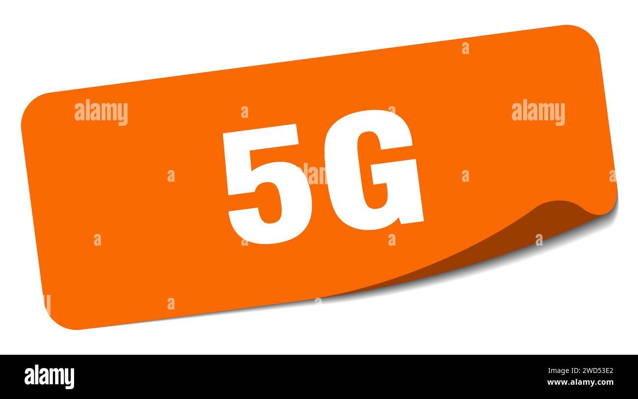 5g sticker. 5g rectangular label isolated on white background Stock ...