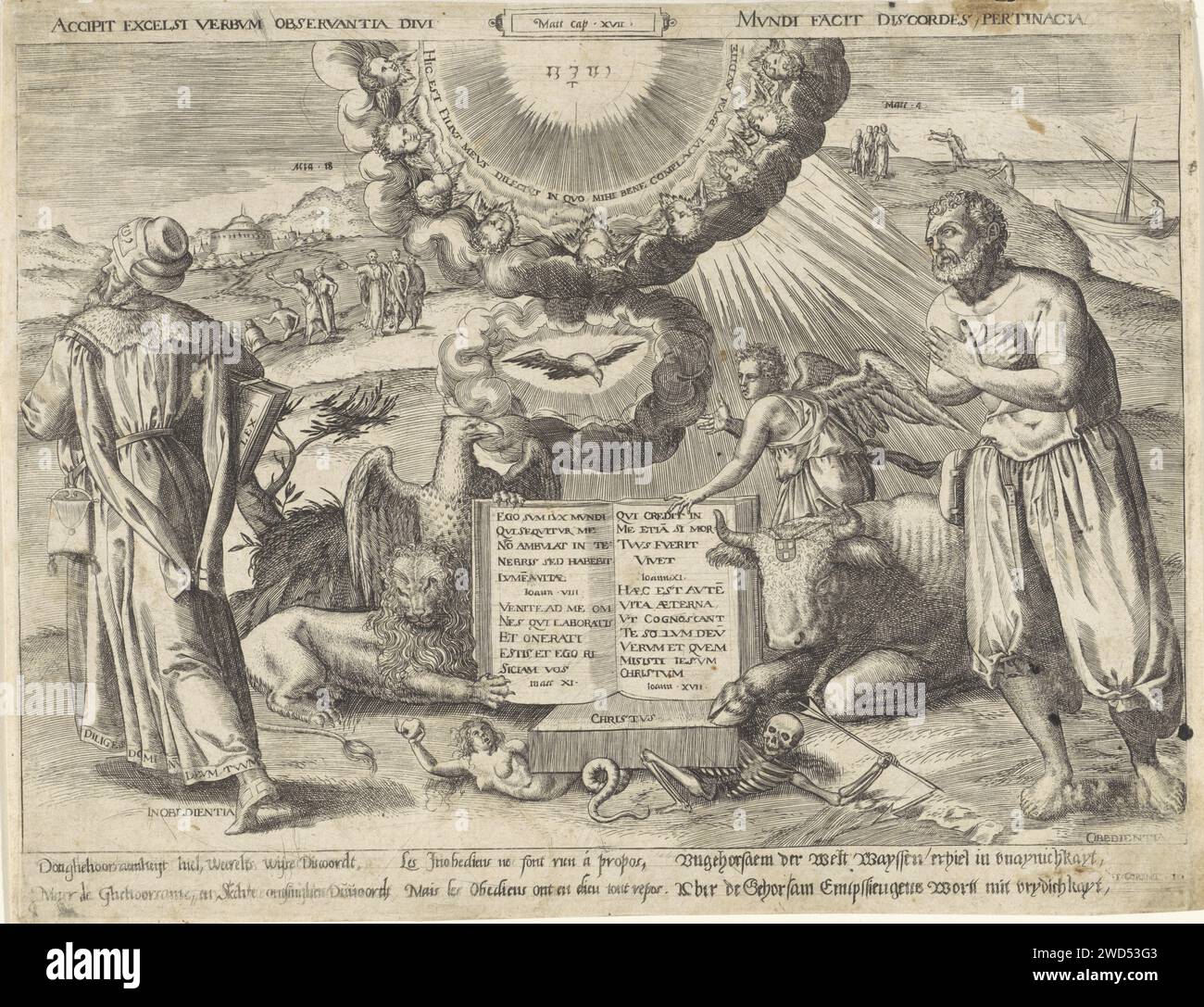 Disobedience and obedience, Wierix, After Ambrosius Francken (I), 1579 ...