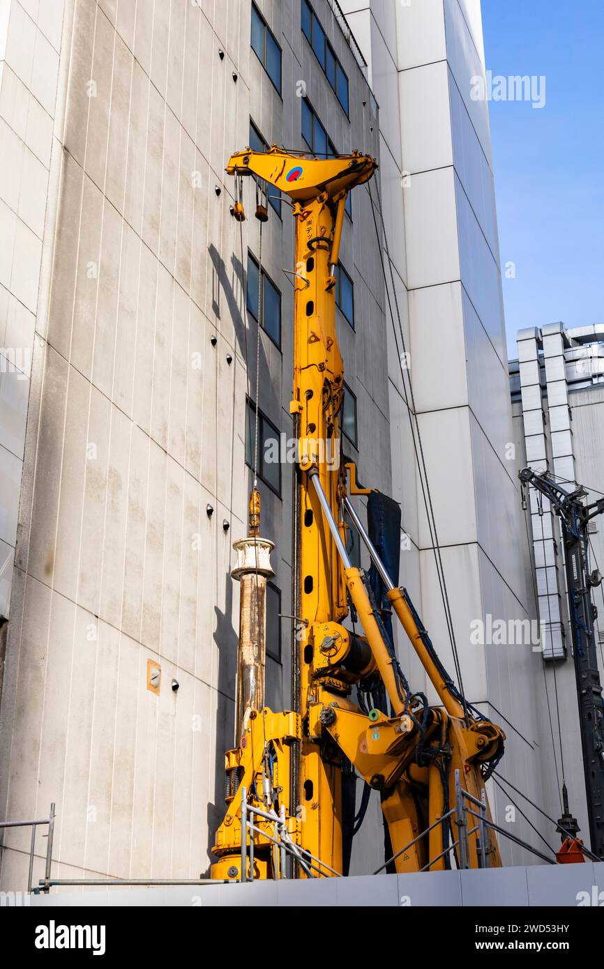 Construction boom of Ginza town, heavy equipment, Tokyo, Japan, East ...