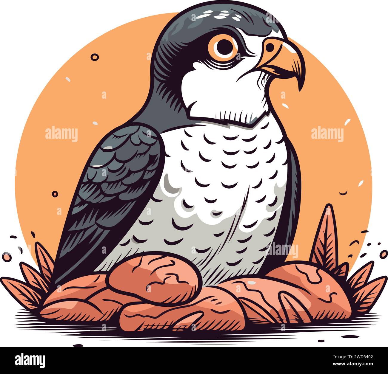 Peregrine falcon icon vector vectors Cut Out Stock Images & Pictures ...