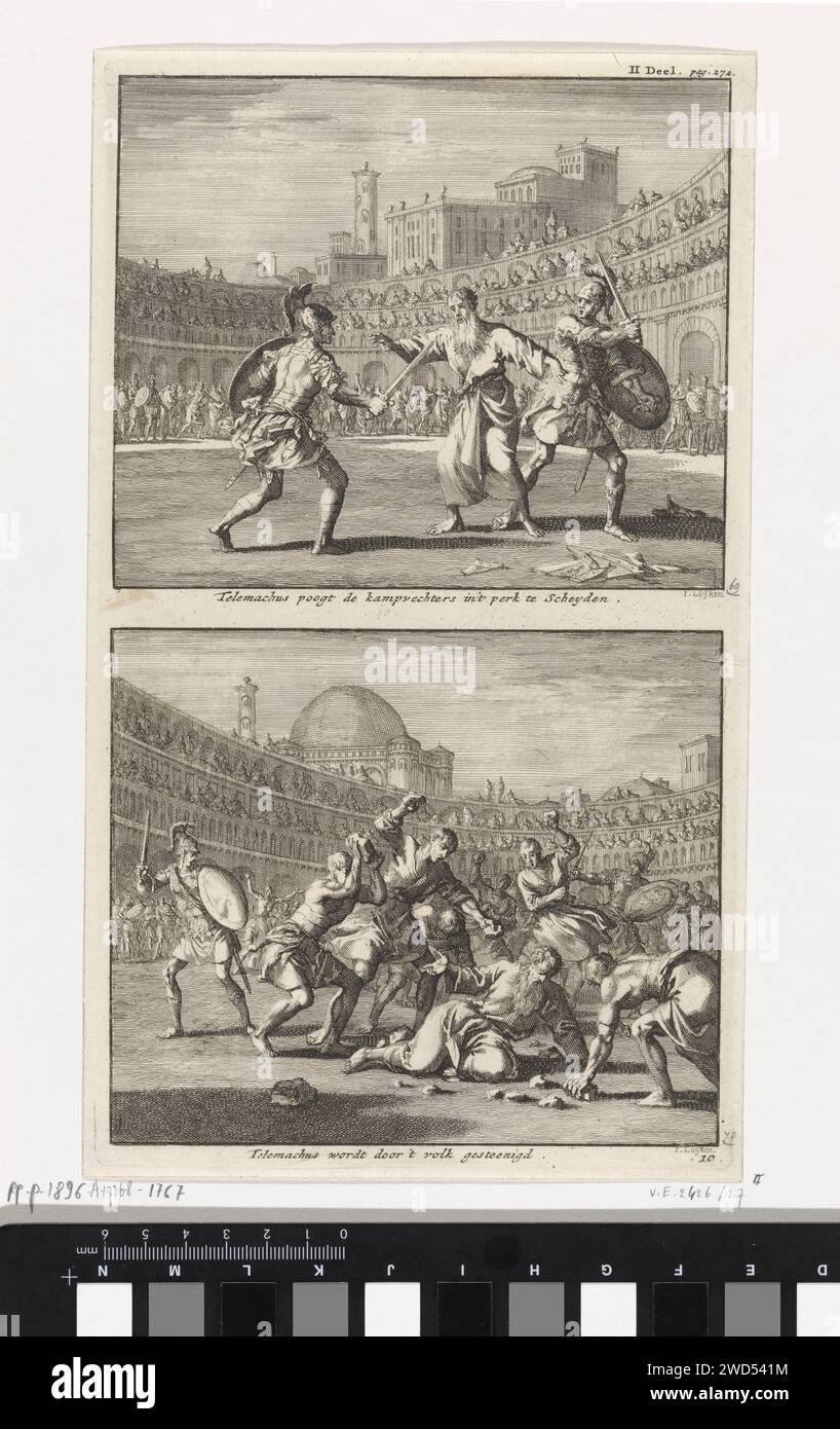 Holy Telemachus van Rome interrupts a gladiator fight and the stoning ...