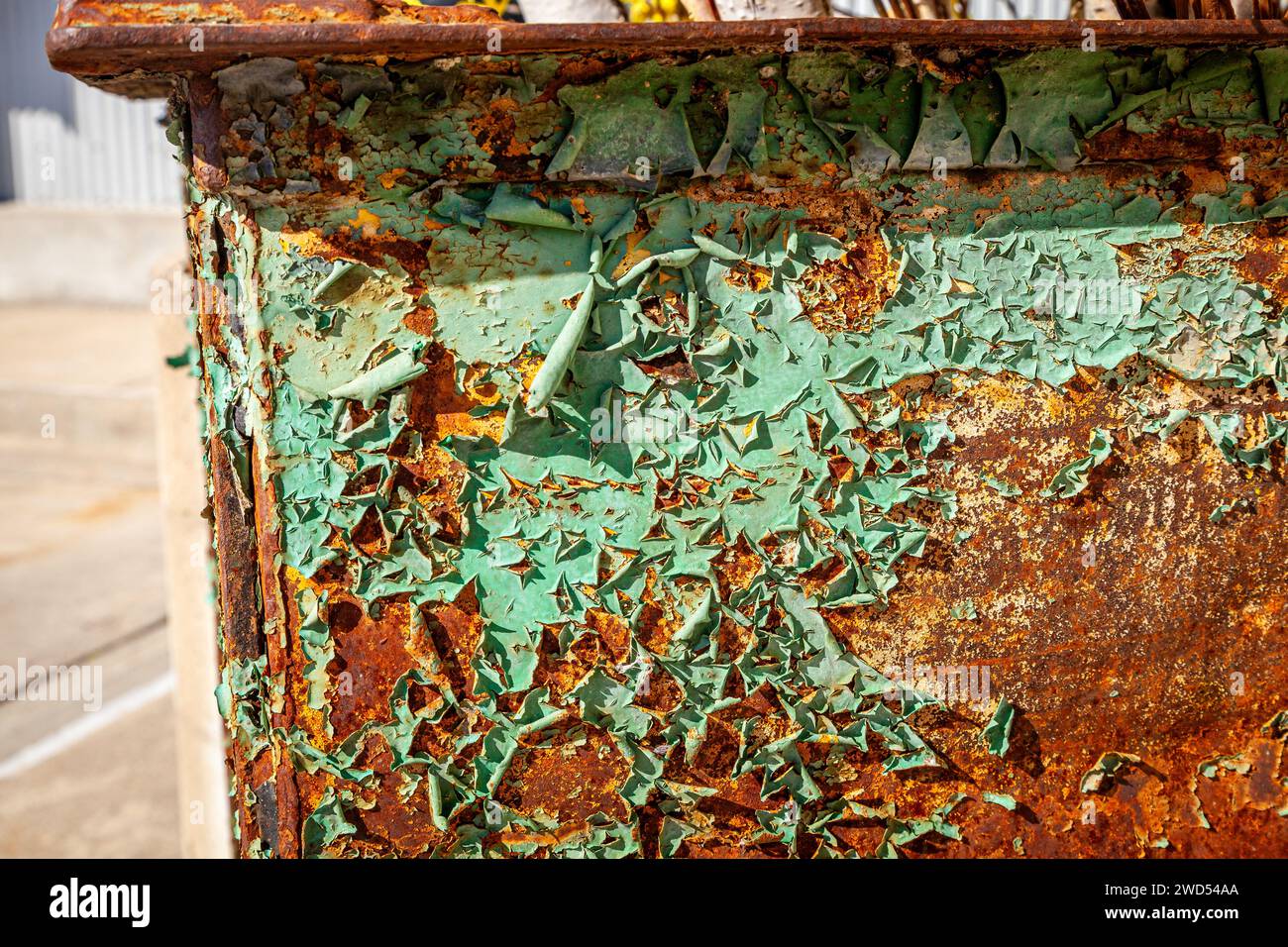 Rusty old industrial carts with pealing paint Stock Photo - Alamy