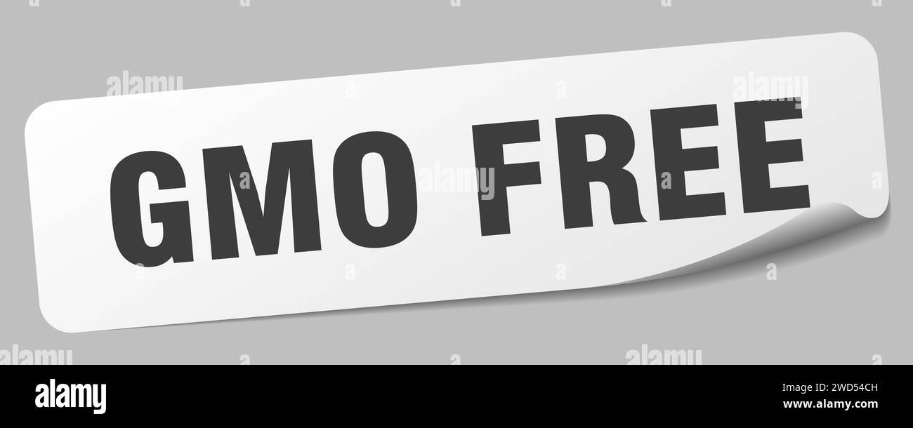 gmo free sticker. gmo free rectangular label isolated on white ...