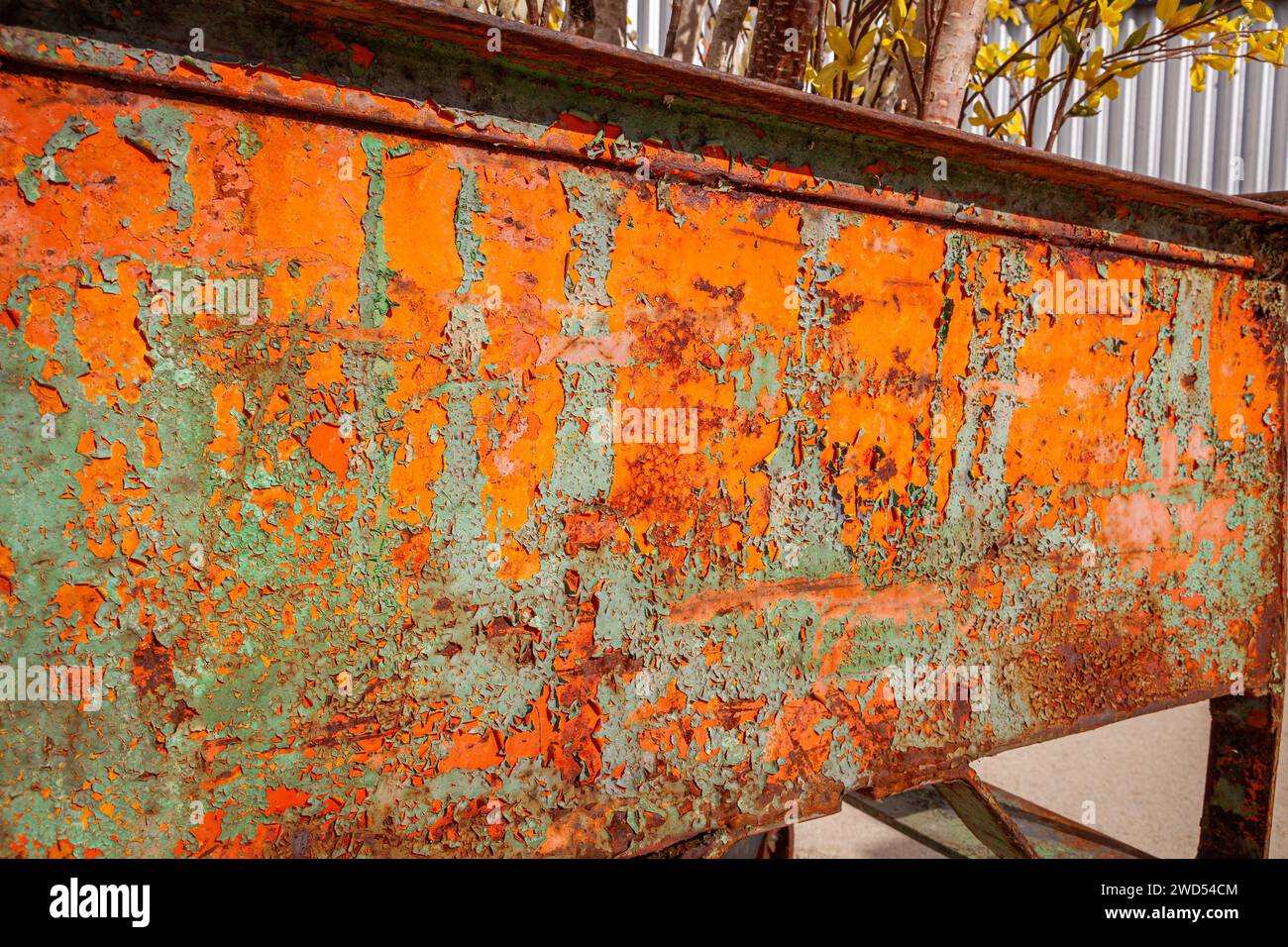 Rusty old industrial carts with pealing paint Stock Photo - Alamy