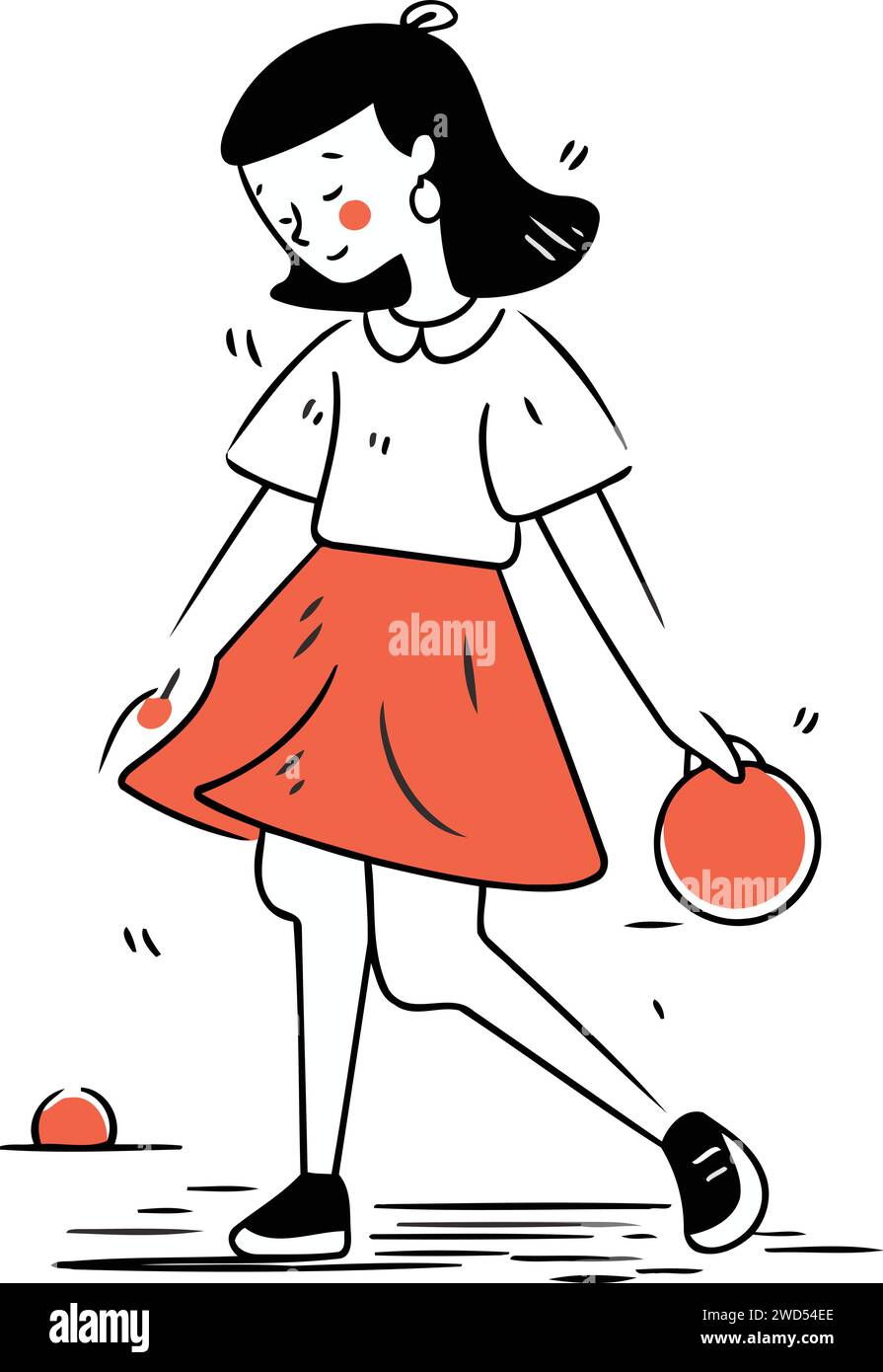 Bowling woman Stock Vector Images - Alamy