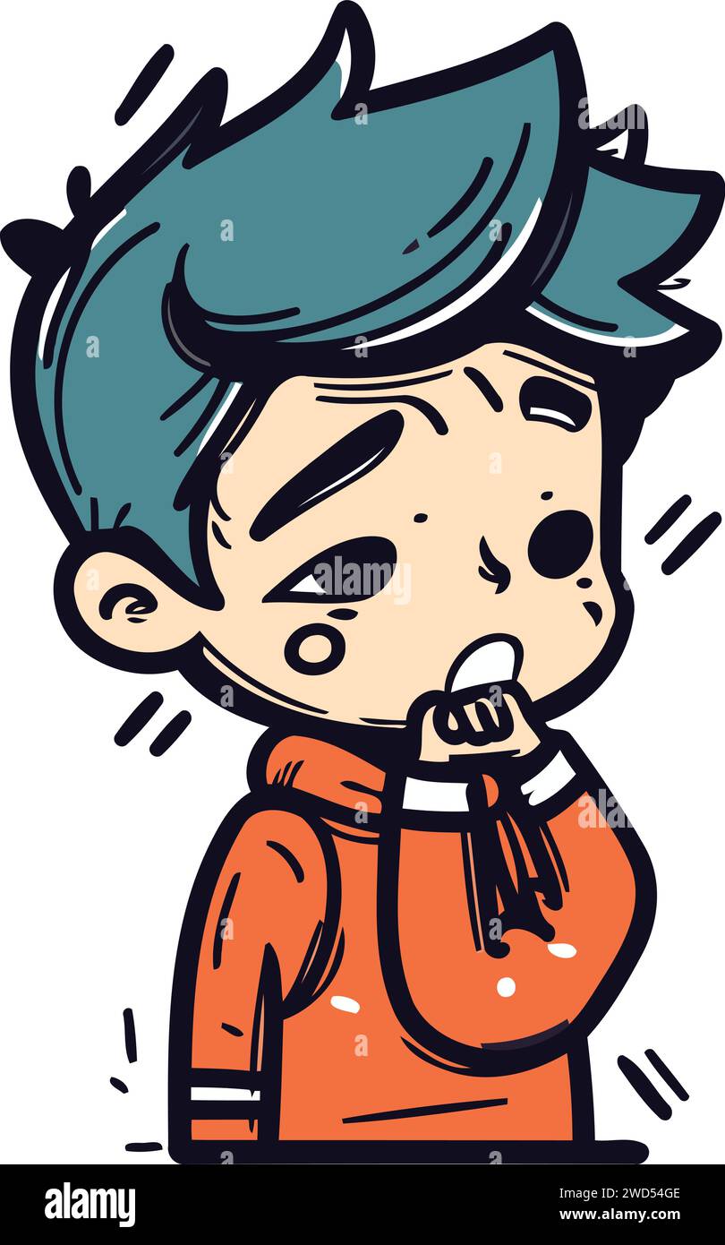Boy coughing clipart Stock Vector Images - Alamy