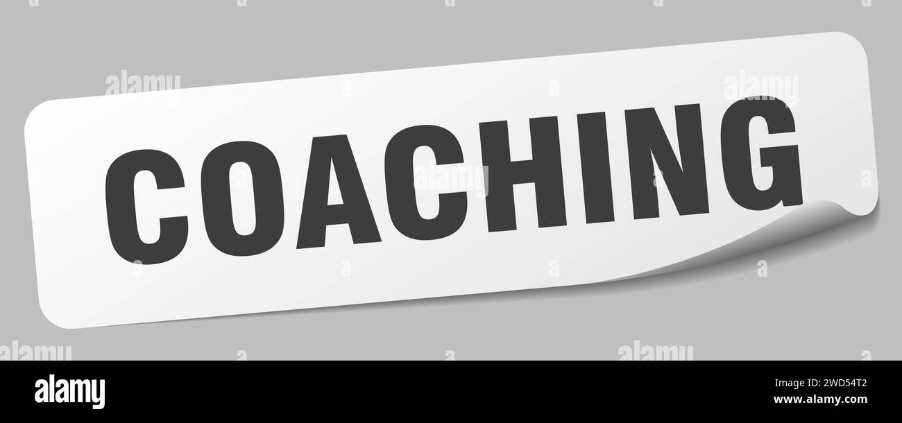 coaching sticker. coaching rectangular label isolated on white ...