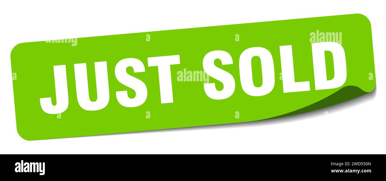 just sold sticker. just sold rectangular label isolated on white ...