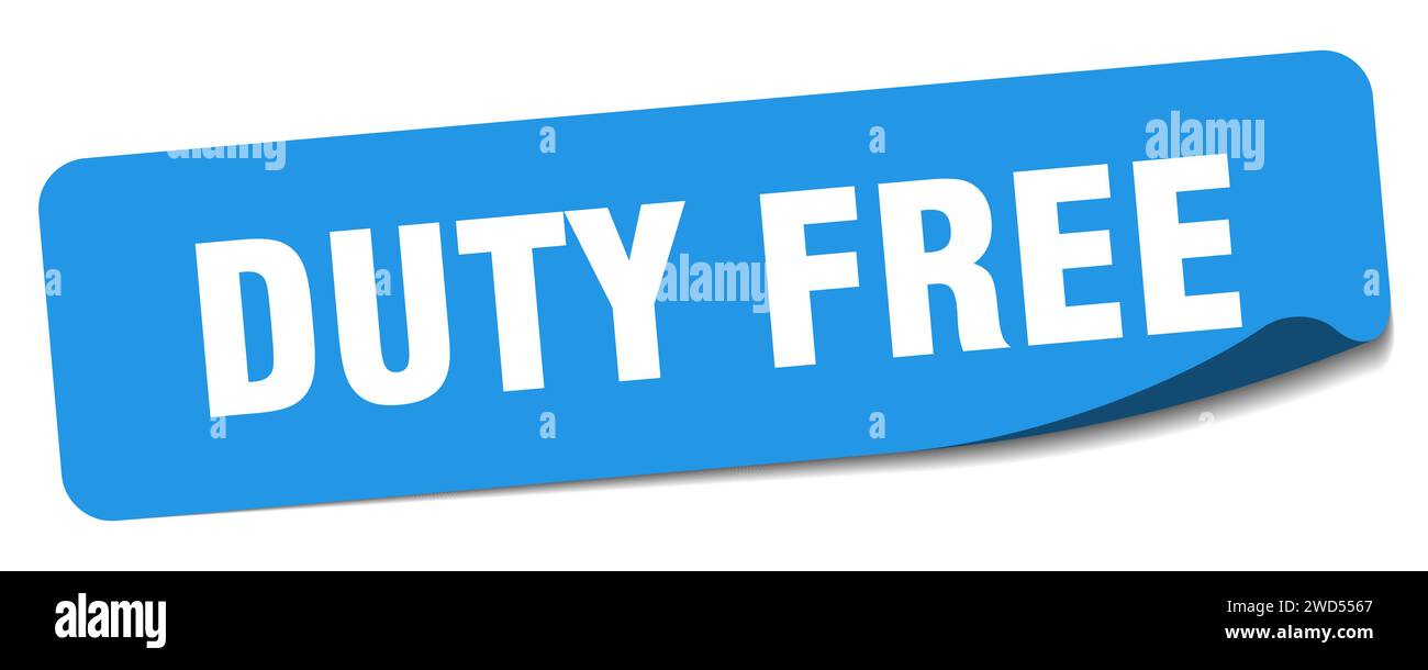 duty free sticker. duty free rectangular label isolated on white ...
