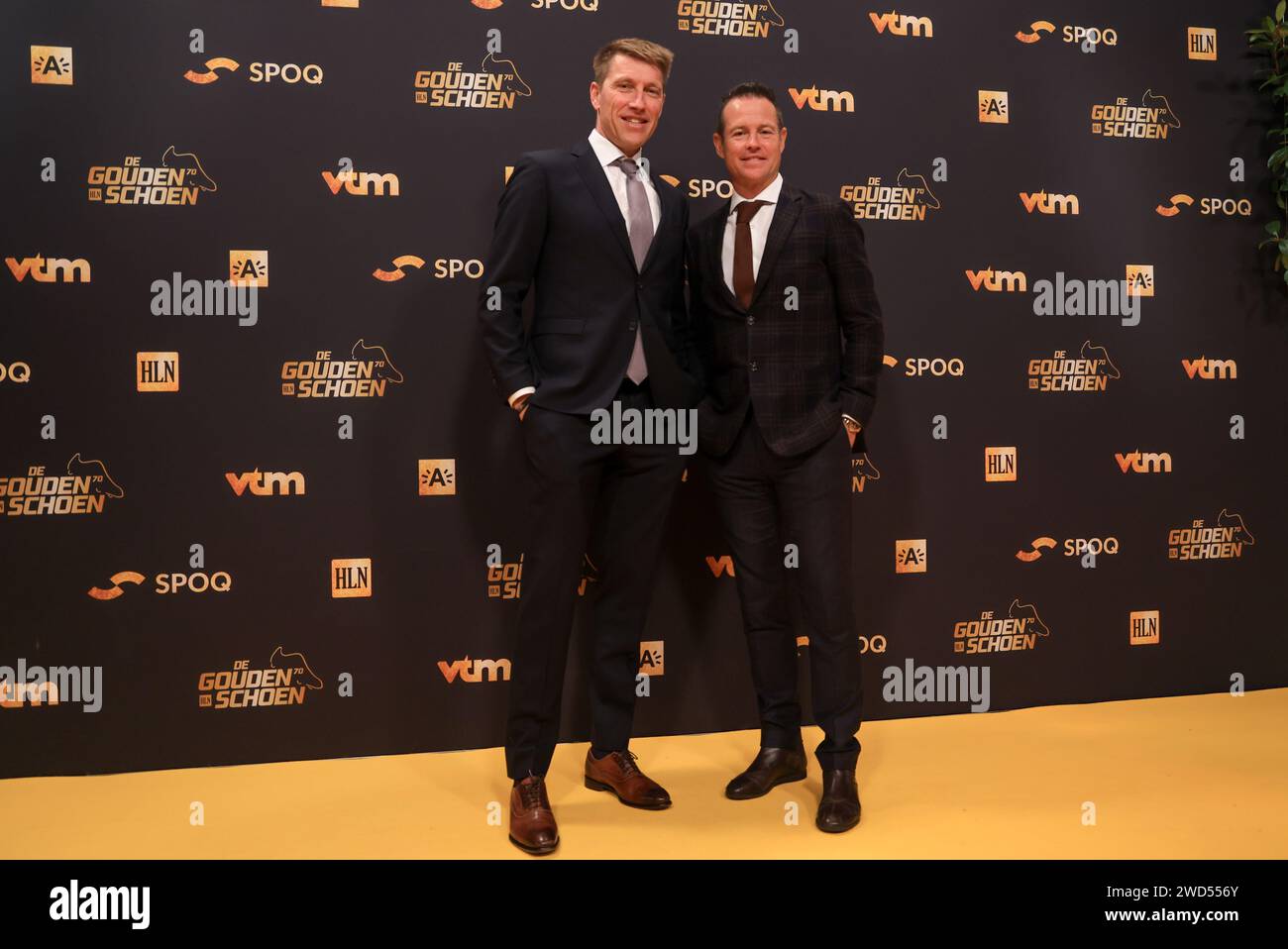 Antwerp, Belgium. 18th Jan, 2024. Axel Merckx and Gilles De Bilde ...