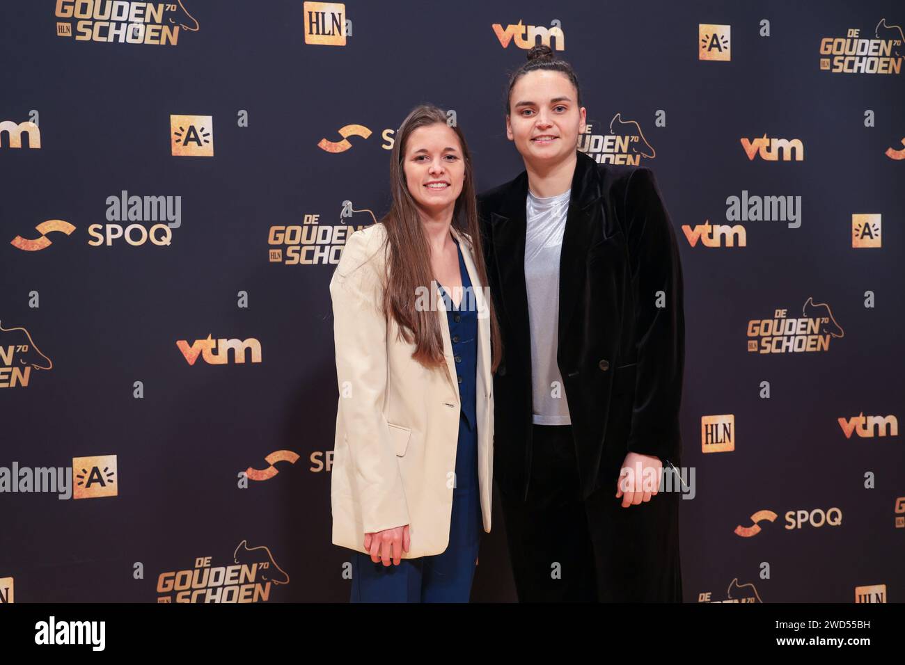 Antwerp, Belgium. 18th Jan, 2024. Shari Van Belle and Nicky Evrard ...