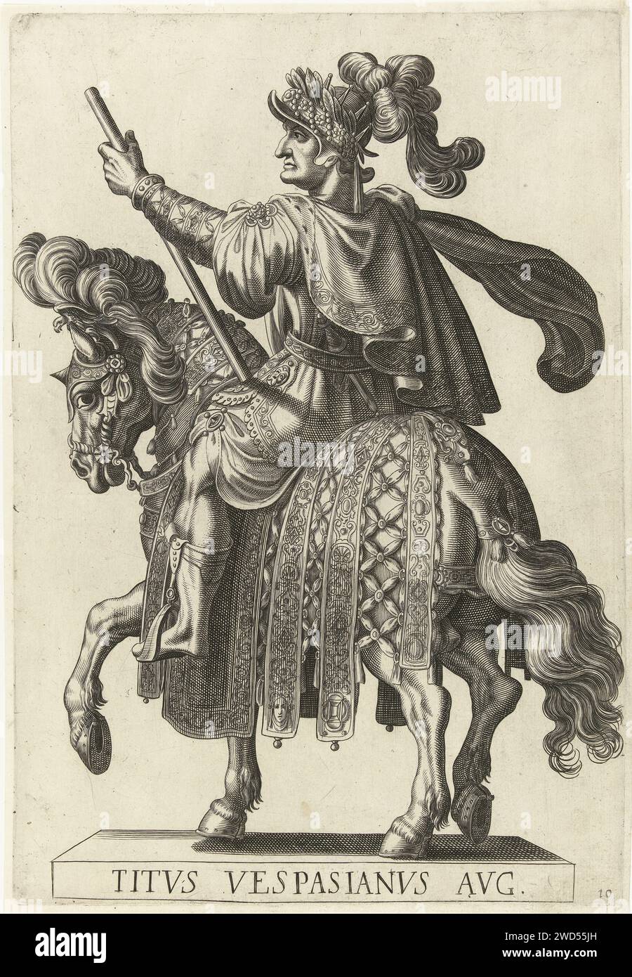 Equestrian portrait of Keizer Titus, Laurens Eillarts, After Antonio ...