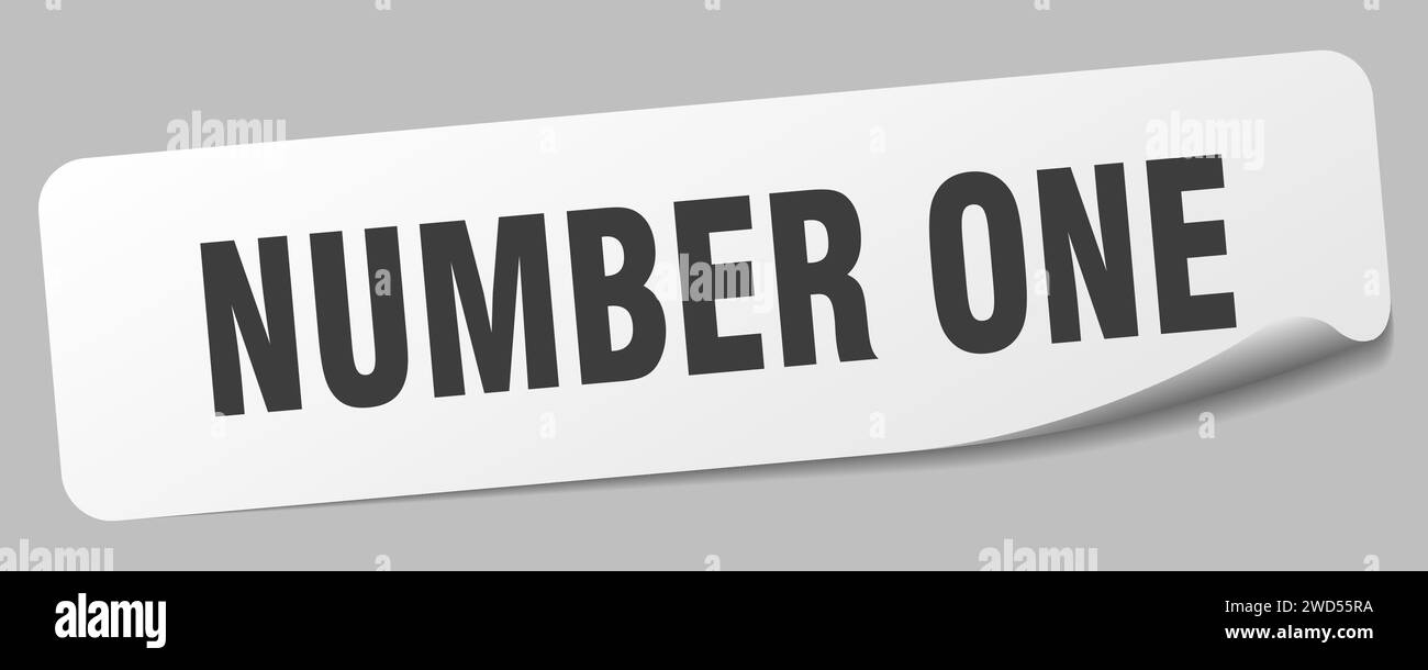number one sticker. number one rectangular label isolated on white ...